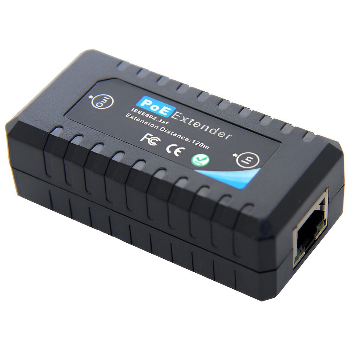 Удлинитель Ethernet M-PT100, PoE, проводное соединение, черный