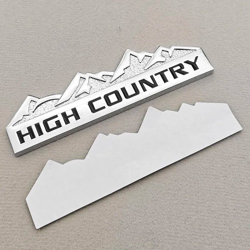 3D Металлическая Наклейка На Автомобиль High Country Sticker Silver Black