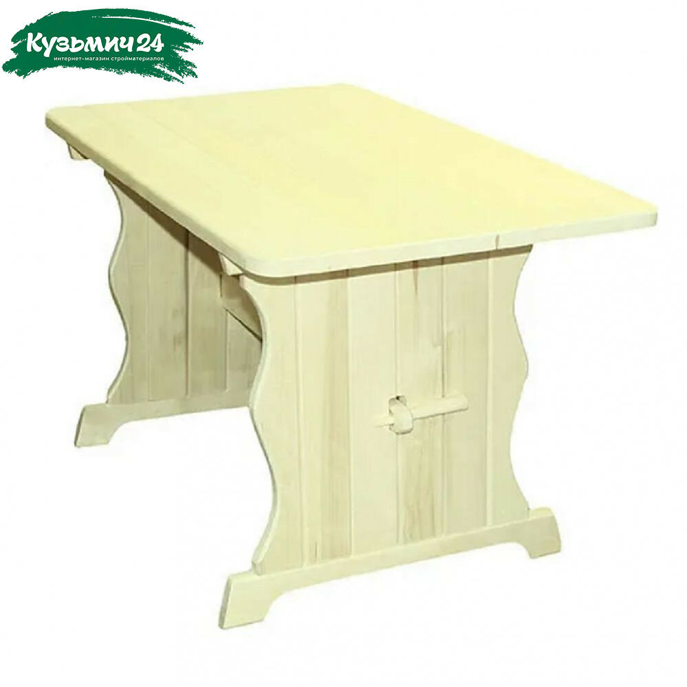 Стол прямоугольный, Осина, класс А, для бани и сауны, не раскладывается, 700х750х1500 мм, дерево, 1 шт.