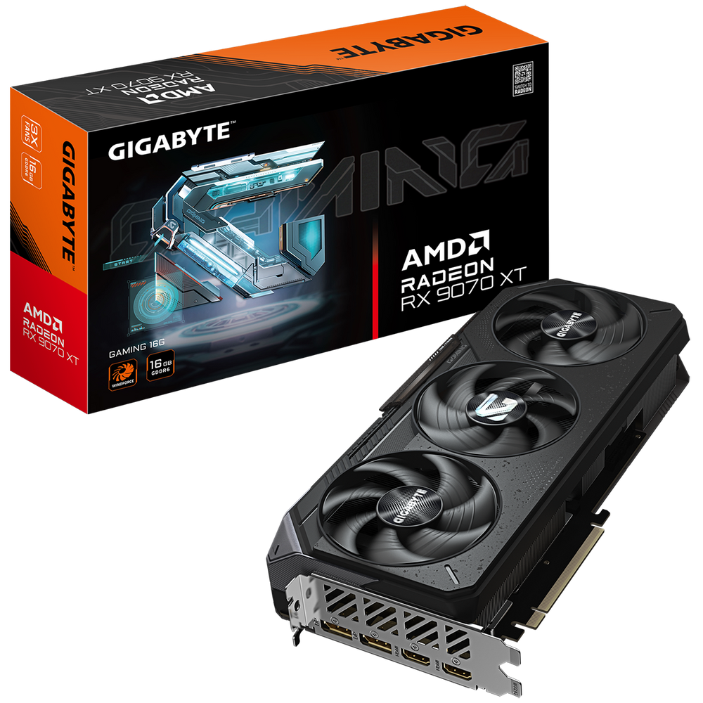 Видеокарта Gigabyte RX9070XT GAMING 16GB 256bit GDDR6 2xDP 2xHDMI 3FAN RTL