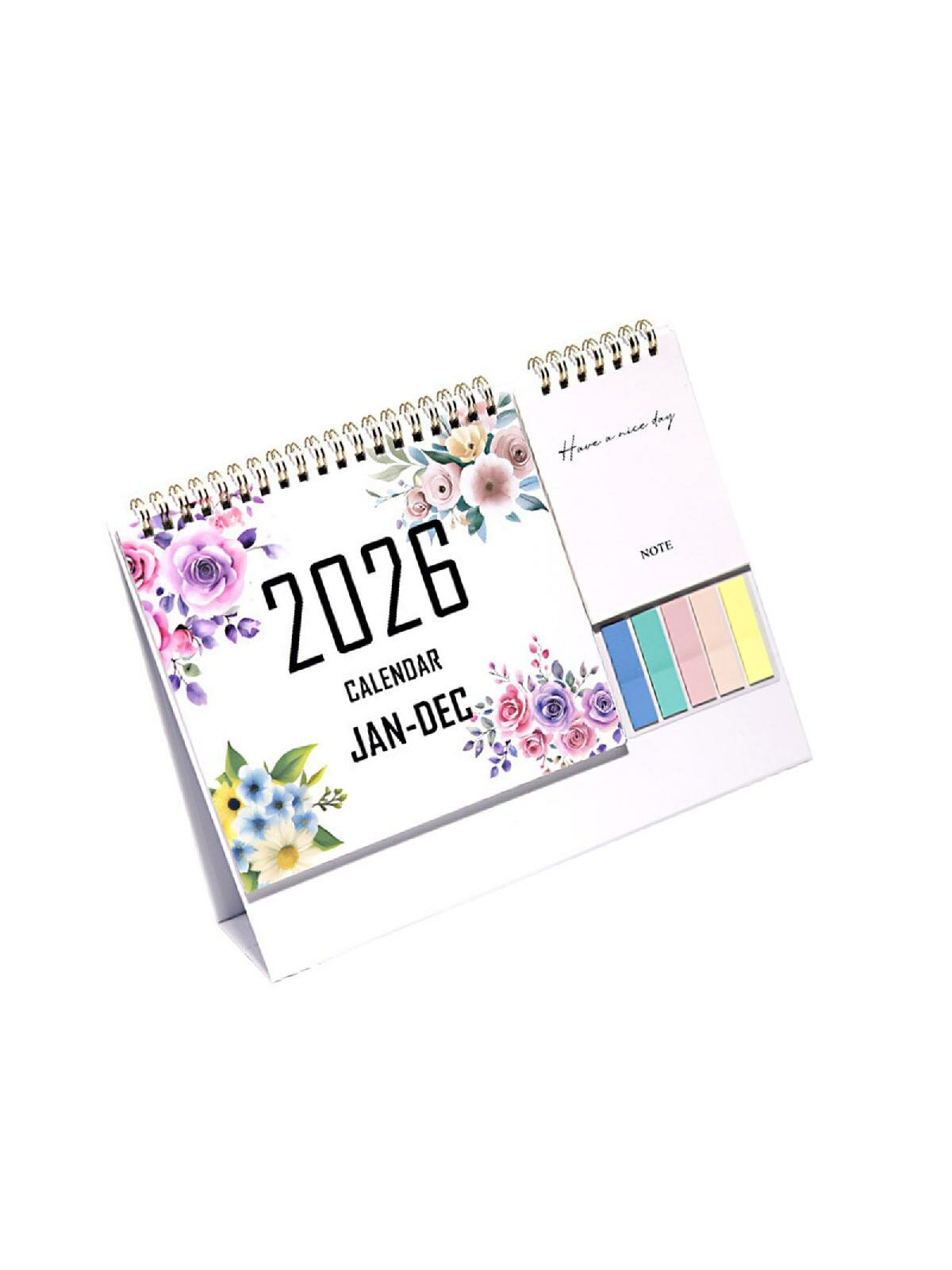 Настольный календарь на 2026 год с наклейкой для блокнотов на 12 месяцев с января по декабрь