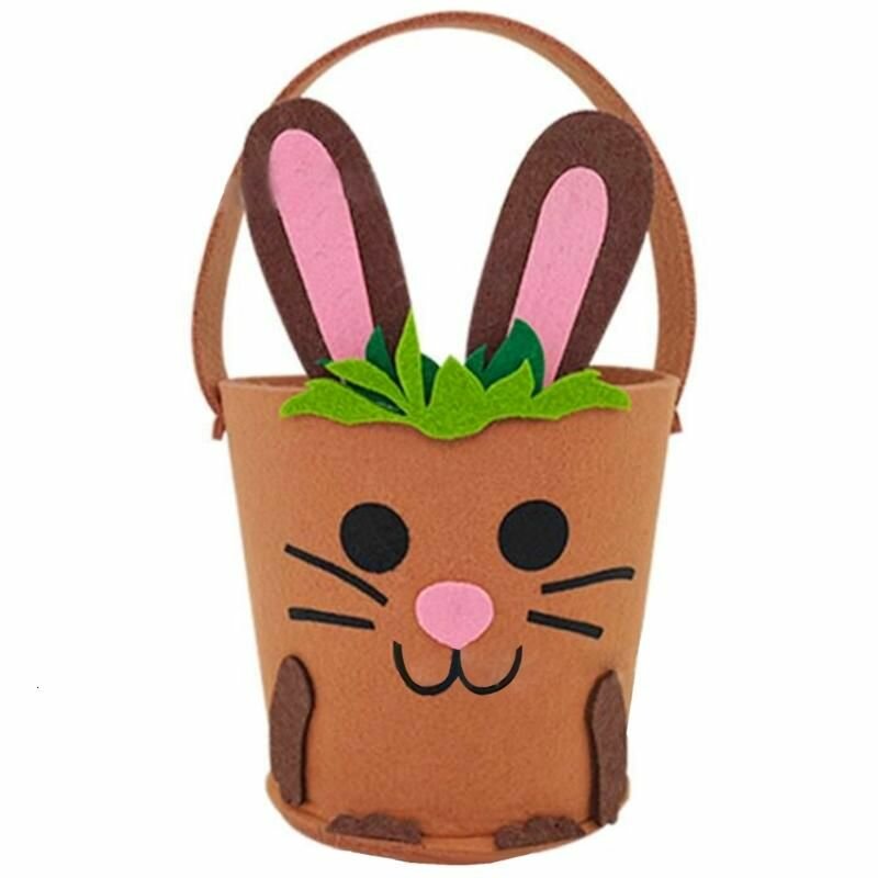 Весенняя корзинка для яиц из фетра, - Б баске из коричневого кролика