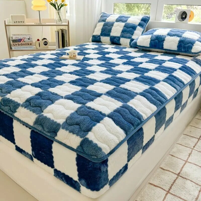 Простыня на резинке плотный арктический бархат 200 г, Фланель, 180x200 см