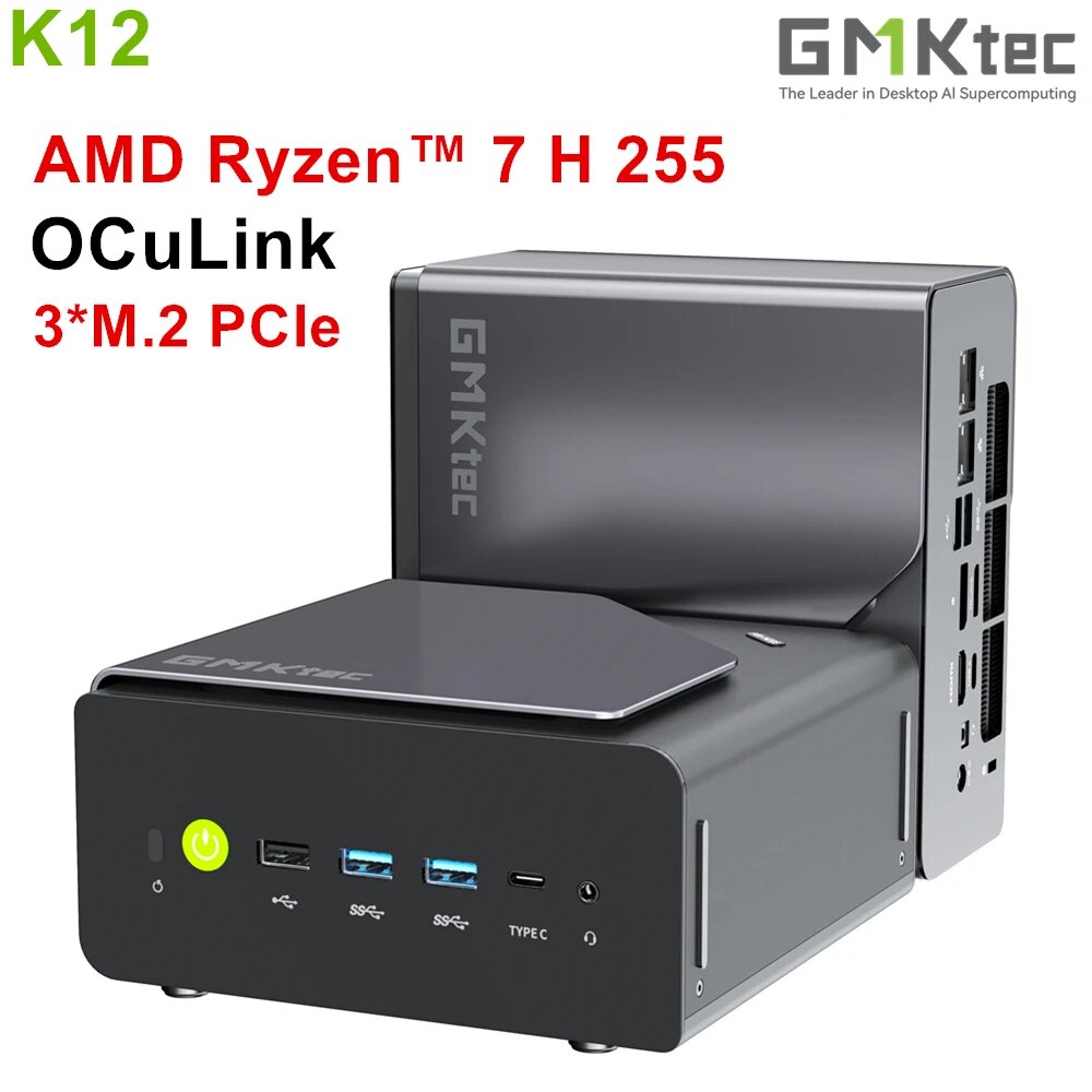 GMKtec NucBox K12 Мини-ПК AMD Ryzen 7 No Ram No SSD No OS, ЕС