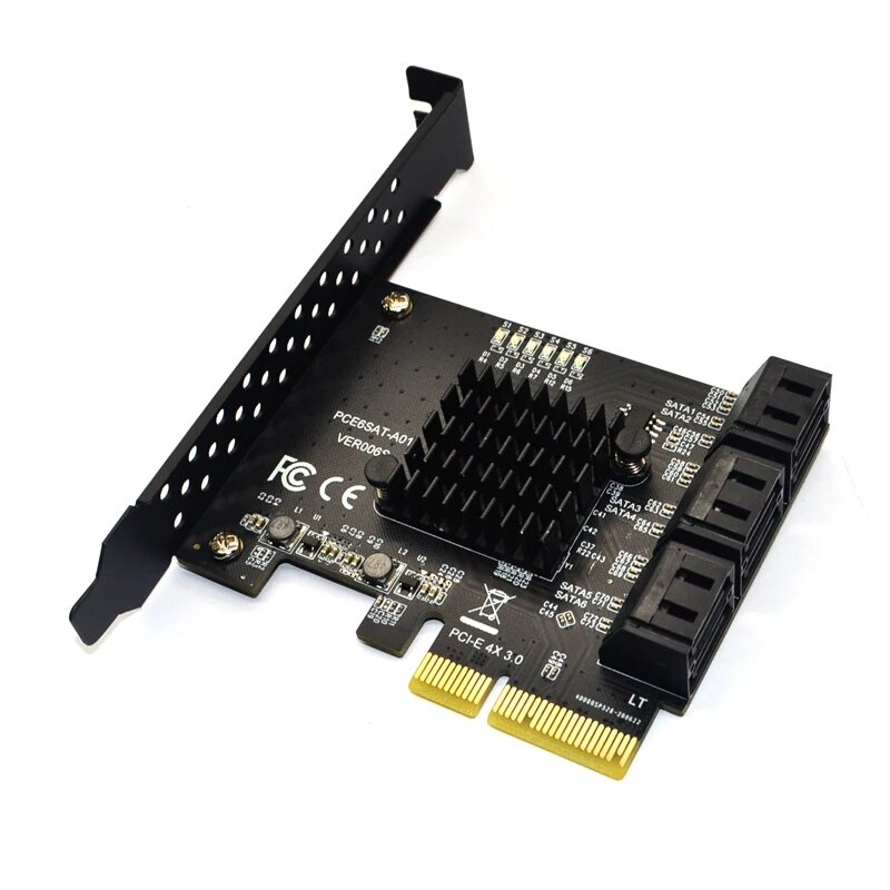 Плата расширения PCI-E x4 SATA 3.0, 6 портов, для подключения жестких дисков