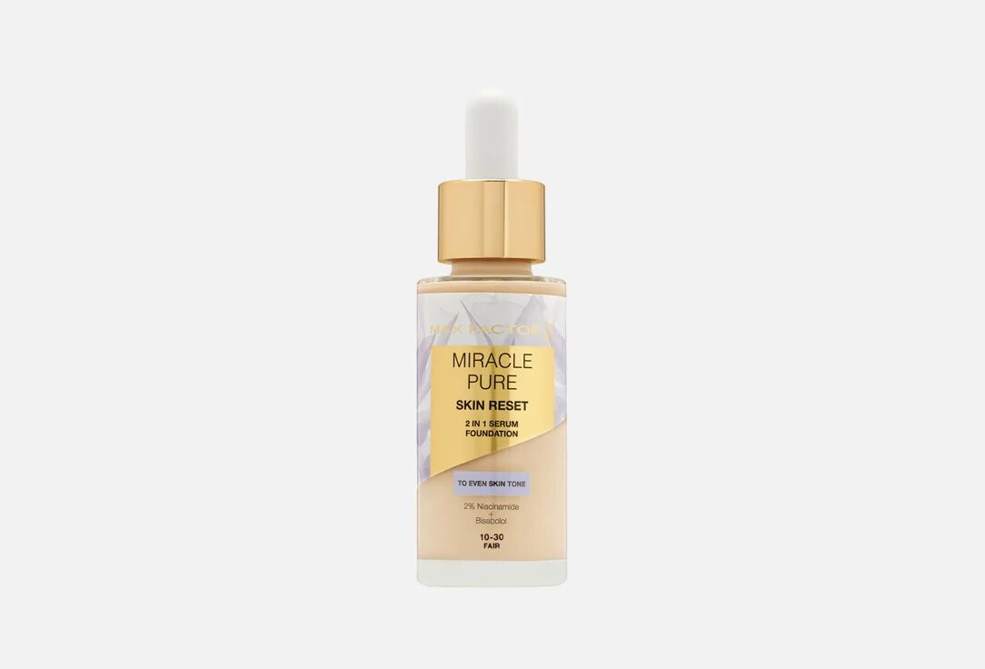 Тональная сыворотка для лица Max Factor Miracle Pure Skin Reset Serum, оттенок 10-30, Fair, 30 мл