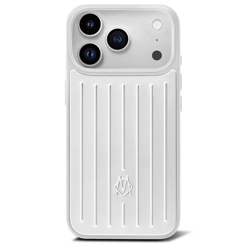 Чехол RIMOWA Поликарбонат iPhone 17 Pro Max , брендовый желобчатый дизайн, ударопрочный TPU, Белый