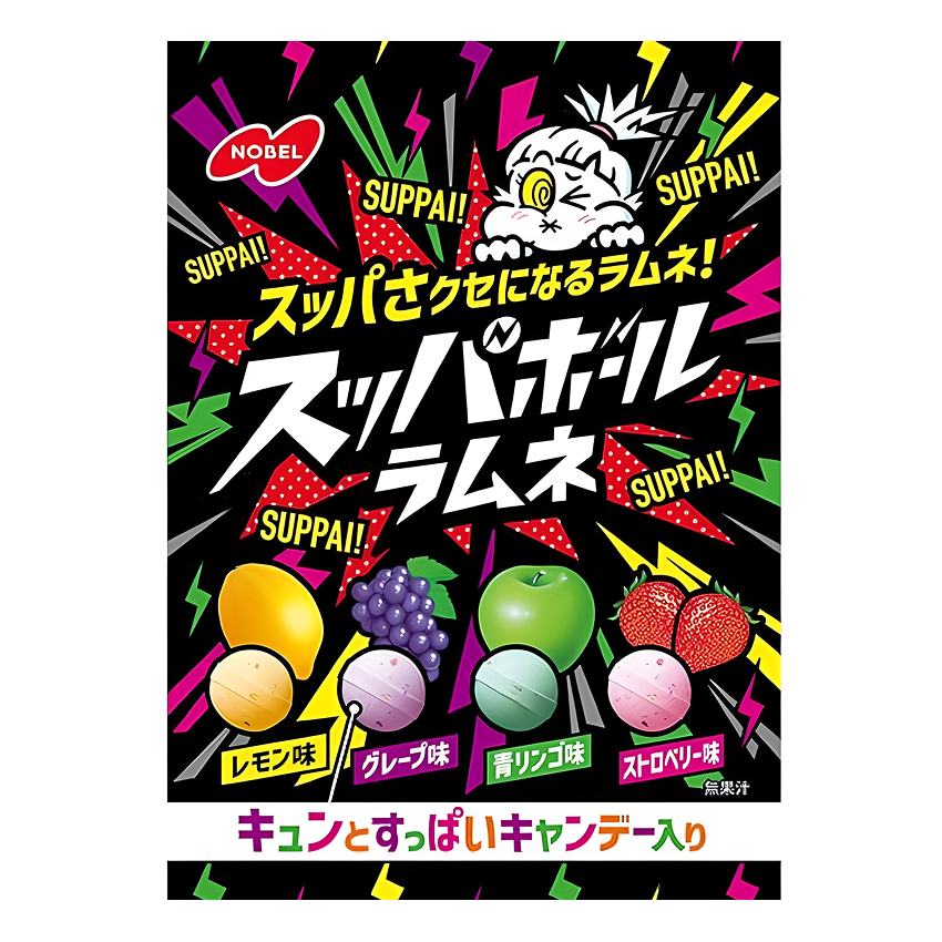 Nobel Suppa Ball Ramune леденцы Фруктовое ассорти 60 гр