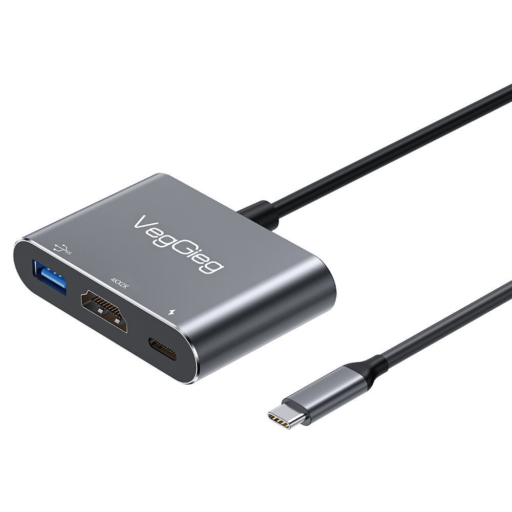 Type-C HUB, USB Hub, usb разветвитель, VegGieg, HDMI + USB 3.0 + PD