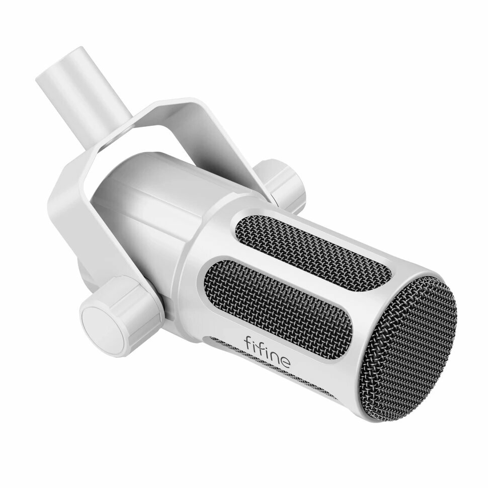Микрофон Fifine Tank1 белый, подвесной, динамический, кардиоидный