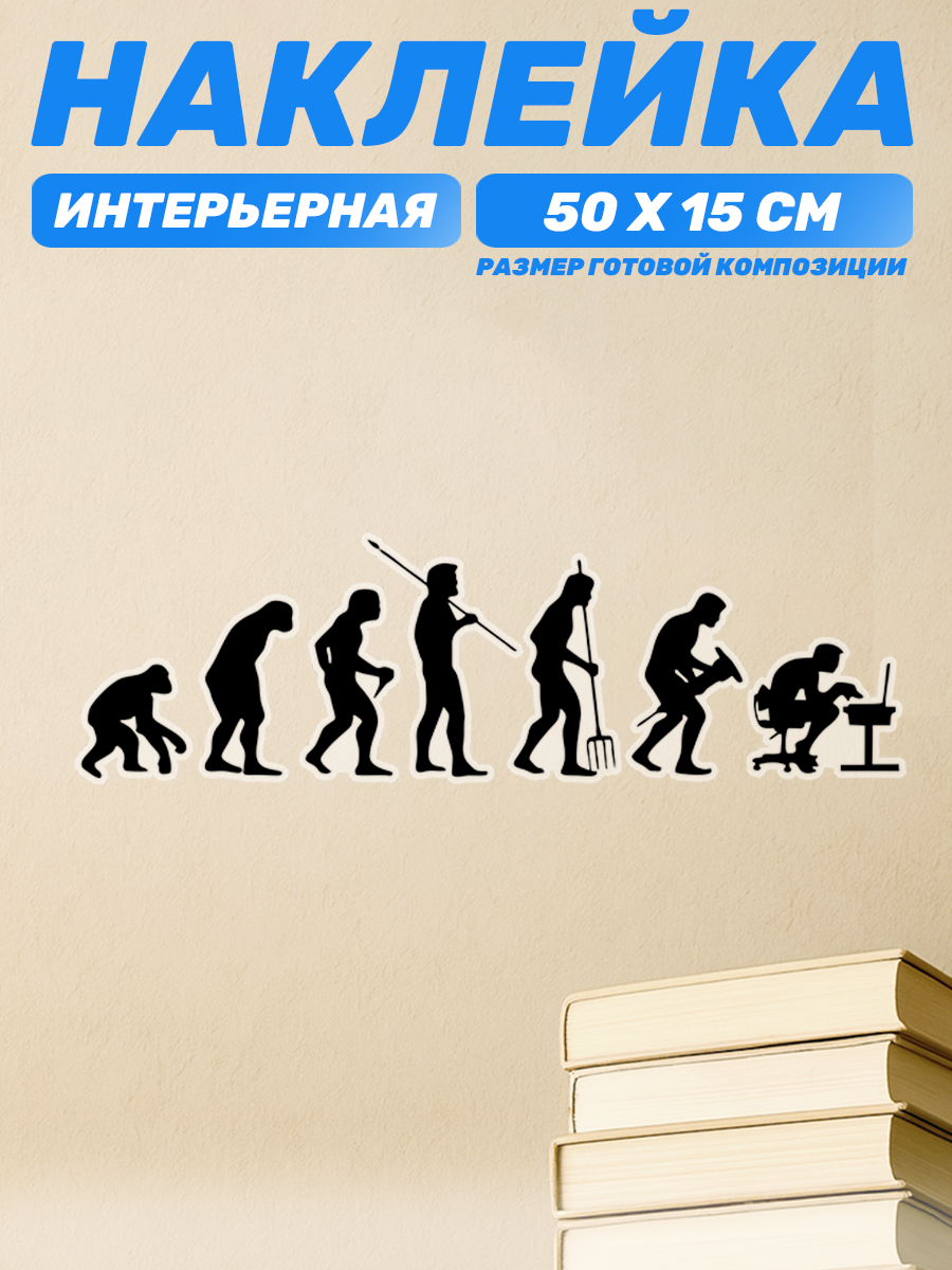 Наклейка на стену для декора интерьерная Эволюция