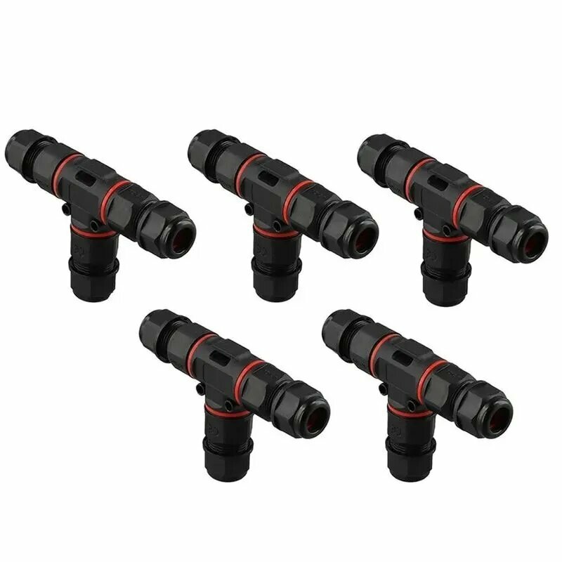 5 шт. кабельных разъемов, водонепроницаемый IP68, 3-контактный кабельный разъем, Т-образная распределительная коробка