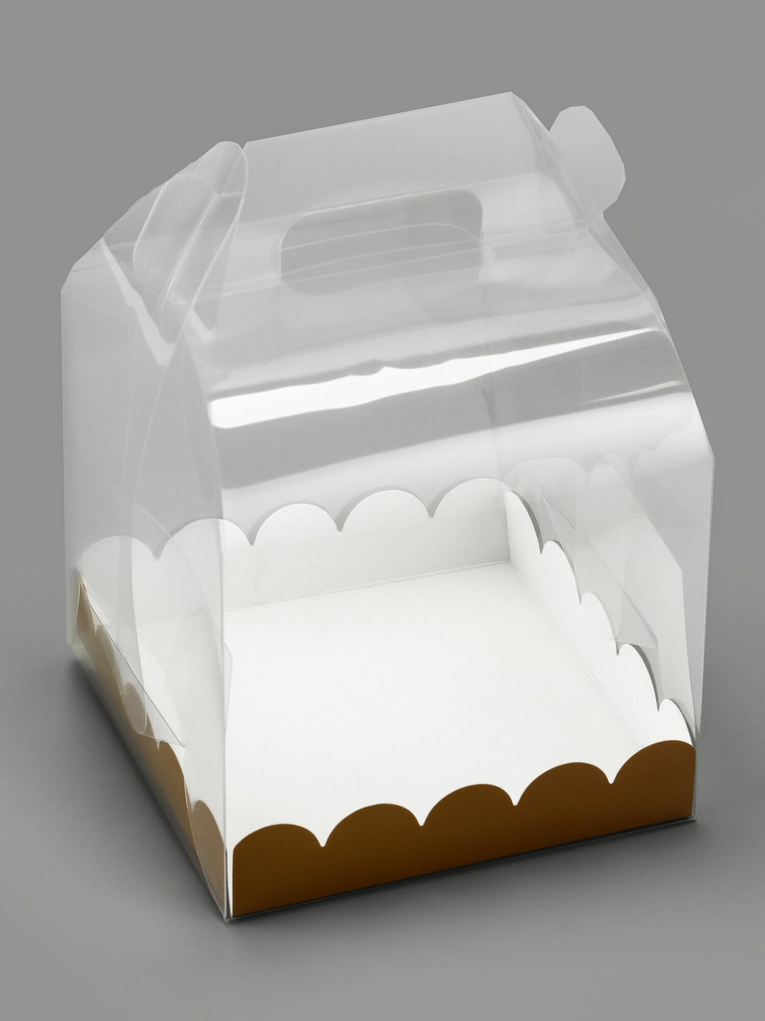 PVC Коробка для бенто - торта, прозрачная, 14 х 14 х 12 см, 1 шт.