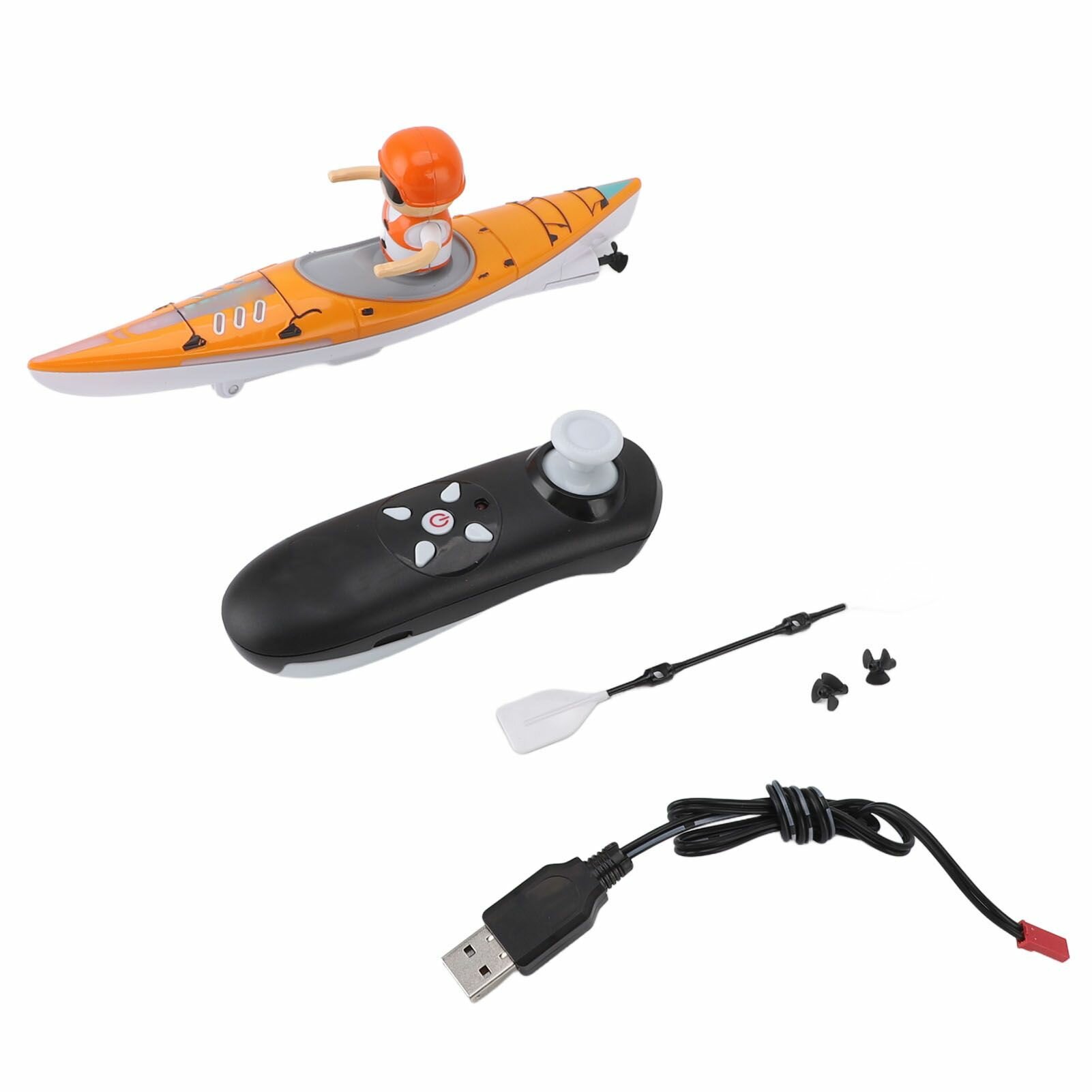 Гребная лодка с дистанционным управлением 2.4G детская игрушечная гребная лодка с дистанционным управлением оранжевого цвета с видео
