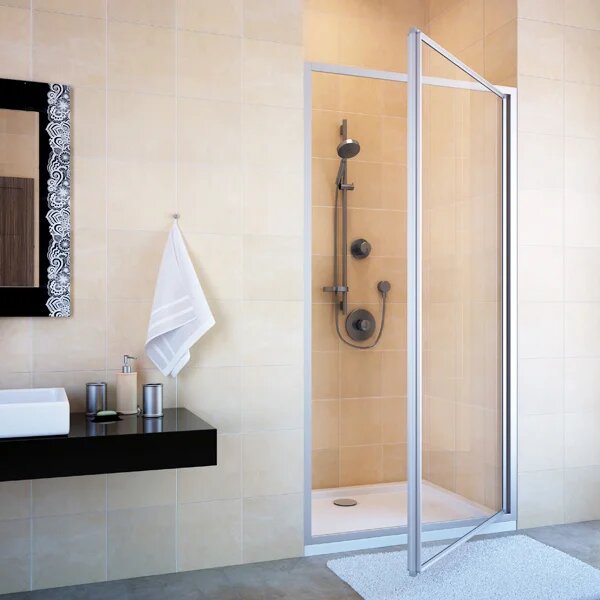 Душевая дверь в нишу GuteWetter Practic Door GK-401 правая стеклянная, распашная, 55 см, одностворчатая