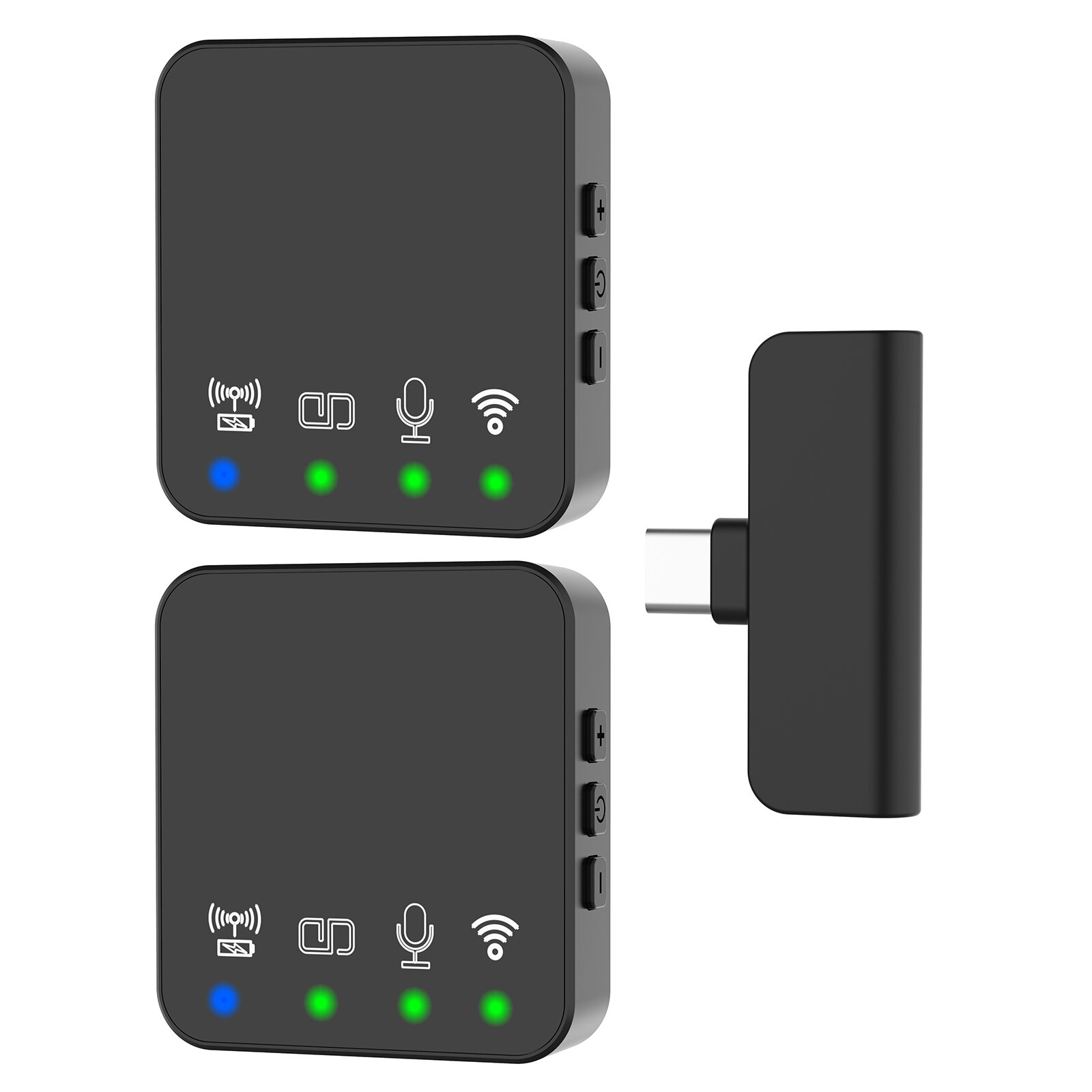 Беспроводной микрофон клеевой для стриминга и видеозаписи портативный для наружных интервью, черный, 2 микрофона, ABS, батарея 300mAh, power 5V/1A, размер упаковки 12*8*3cm, вес упаковки 100g