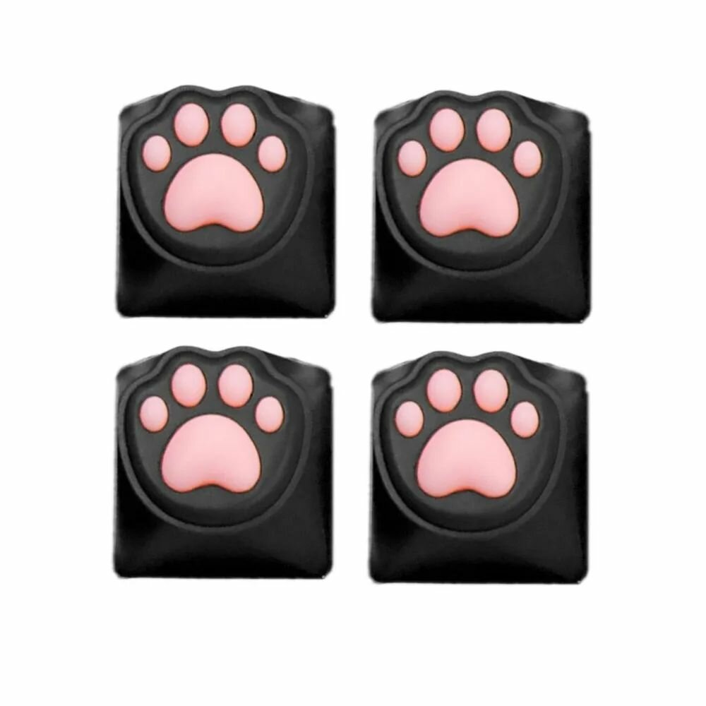 (4) Кейкапы кошачий коготь из АБС-пластика и силикона черные