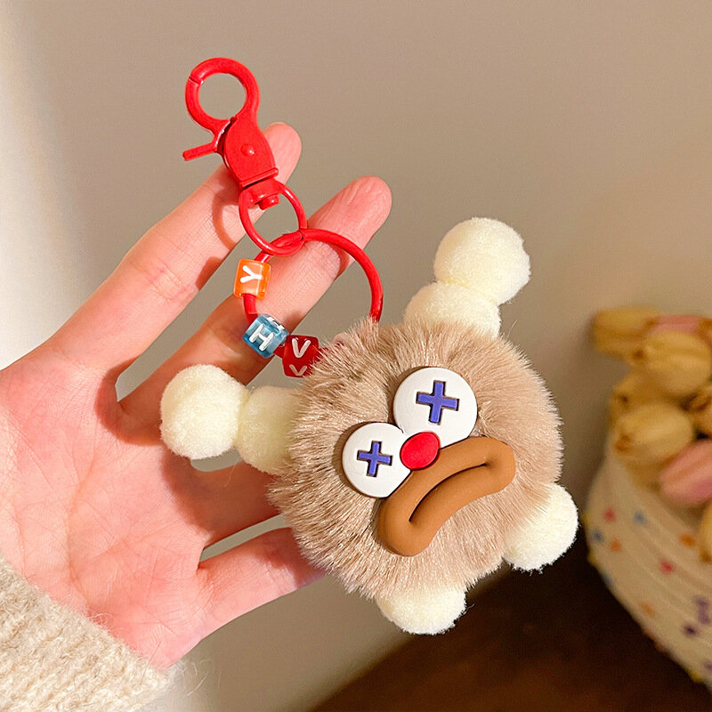 Мультяшный плюшевый брелок-подвеска в виде помпона для сумки, аксессуар для украшения, плюшевая кукла F-4626