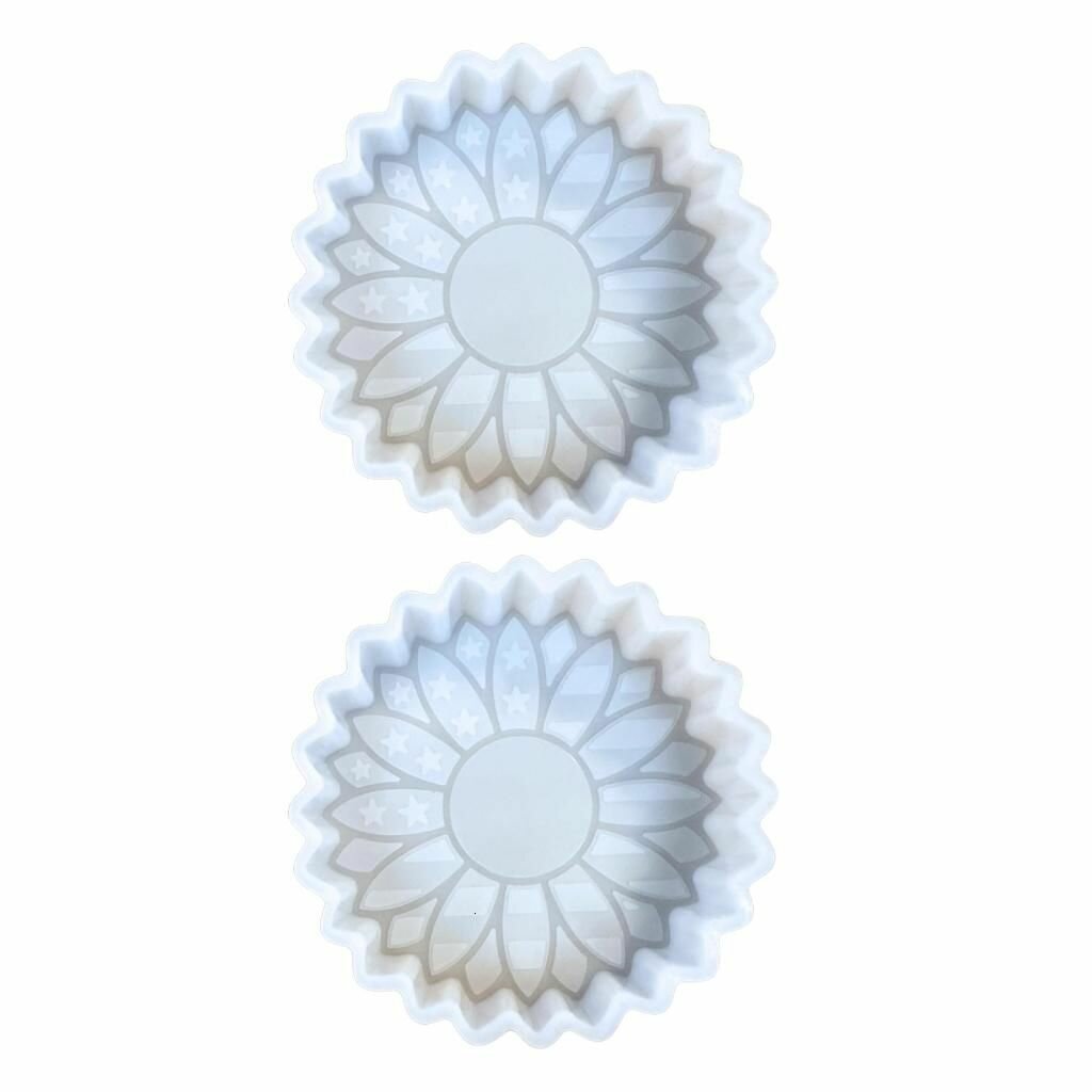 Набор из 2 цветочных форм из эластомера для свечей и мыла, перерабатываемые