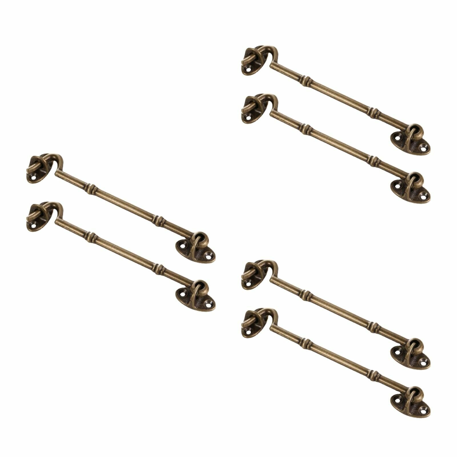 Медный крючок с задвижкой для дверей и окон, в комплекте 6 штук