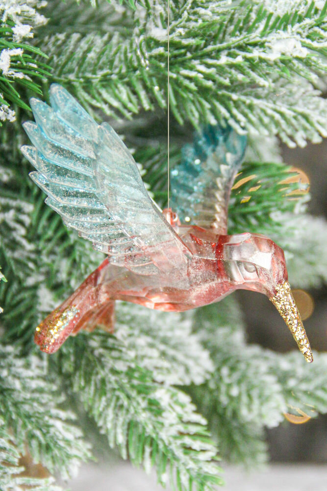 Ёлочная игрушка радужный колибри вёрджин, пластик, 12 см, Kurts Adler T3611-1