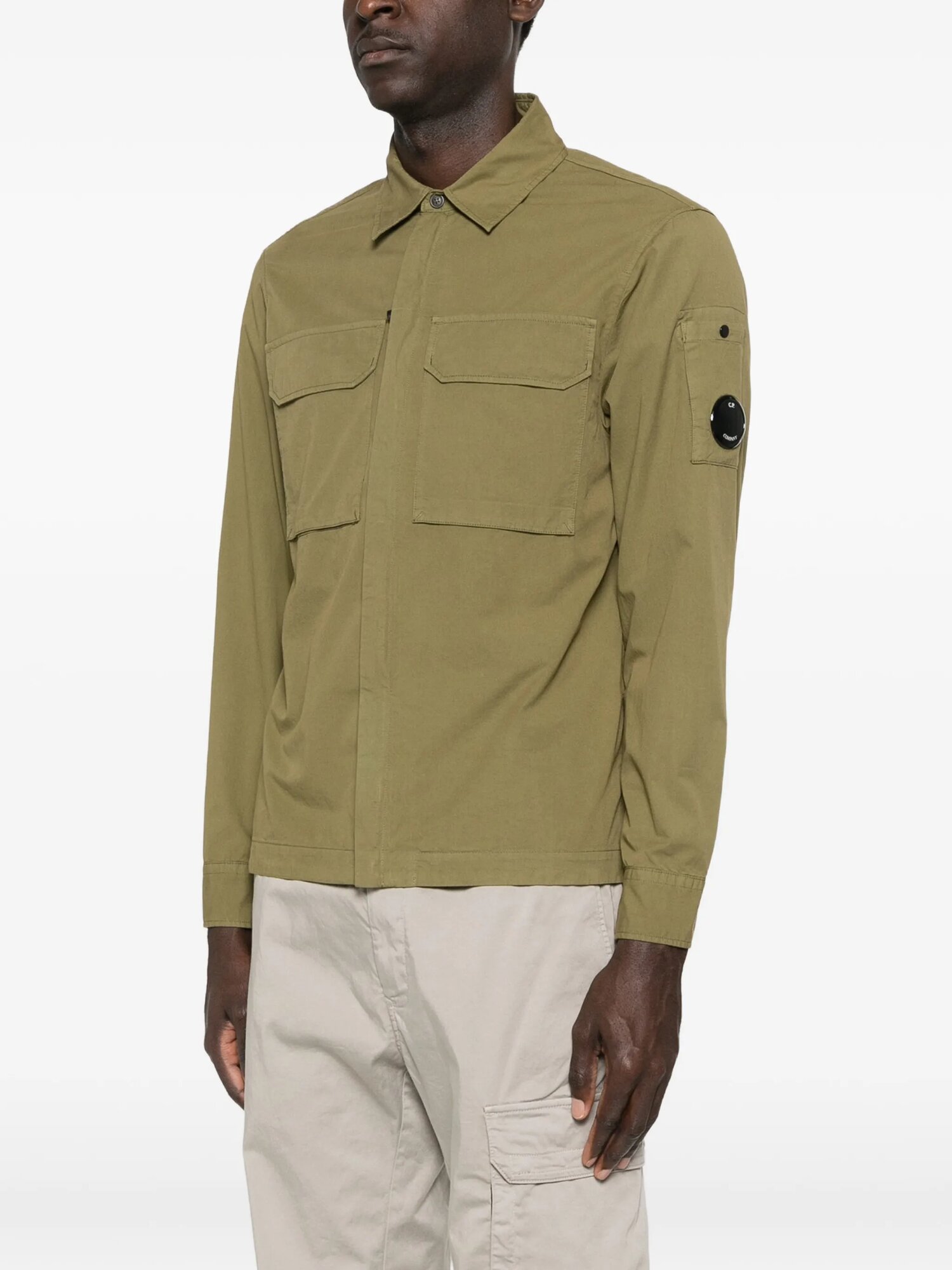 Куртка C.P. COMPANY Patch-pocket shirt jacket, размер XL, зеленый, — фото 1