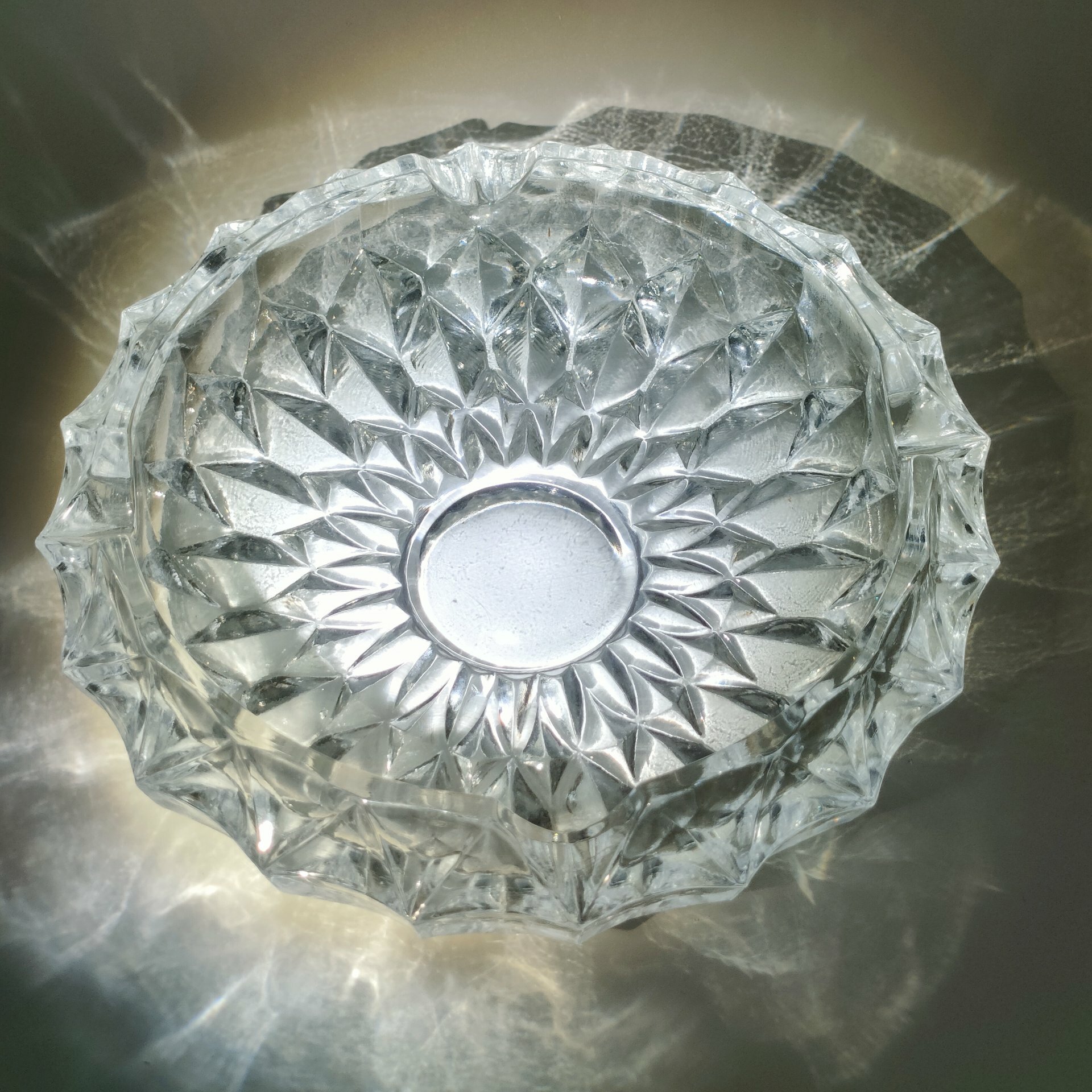 Пепельница с геометрическим декором, Rossini Crystal-Cut Glass, хрусталь, Германия, 1950-1980 гг.