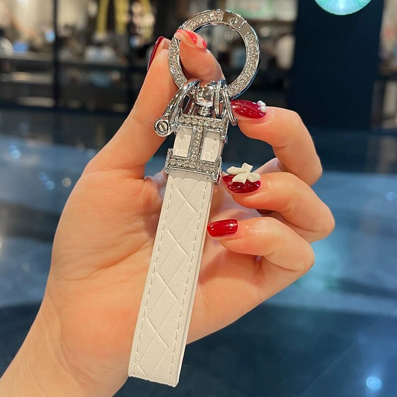 Брелок для ключей от машины, изысканный женский брелок, с бантом, брелок с номером для защиты от потери,