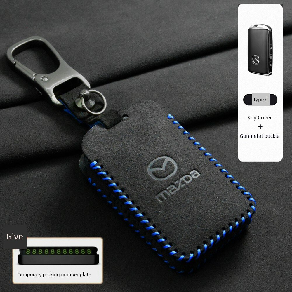 Алюминиевый брелок для Mazda 3, CX-5, CX-4, CX-8, CX-30 - синий цвет, 3-кнопочный брелок с боковым расположением кнопок
