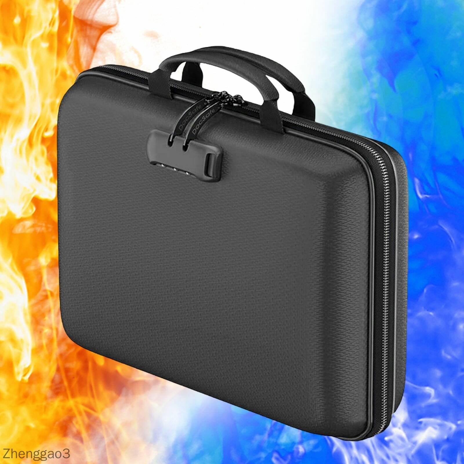 Твердый кейс для документов с механическим замком, черный