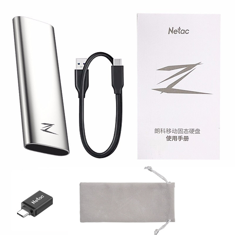Внешний SSD диск Netac USB 3.1 Gen 2 Type-C, Серебро ZSLIM/Z486
