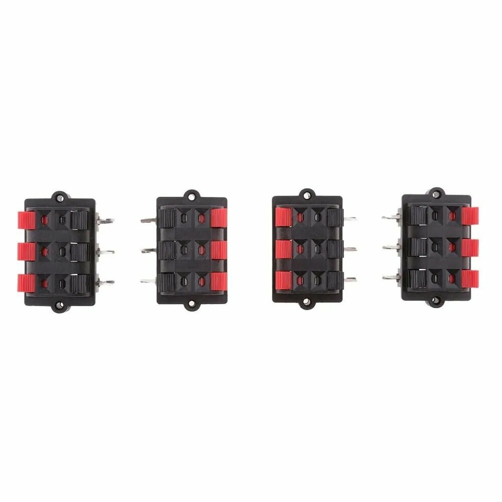 Акустический терминал с пружинным зажимом, 4 контакта, 6 позиций, 2 ряда, разъем для динамика