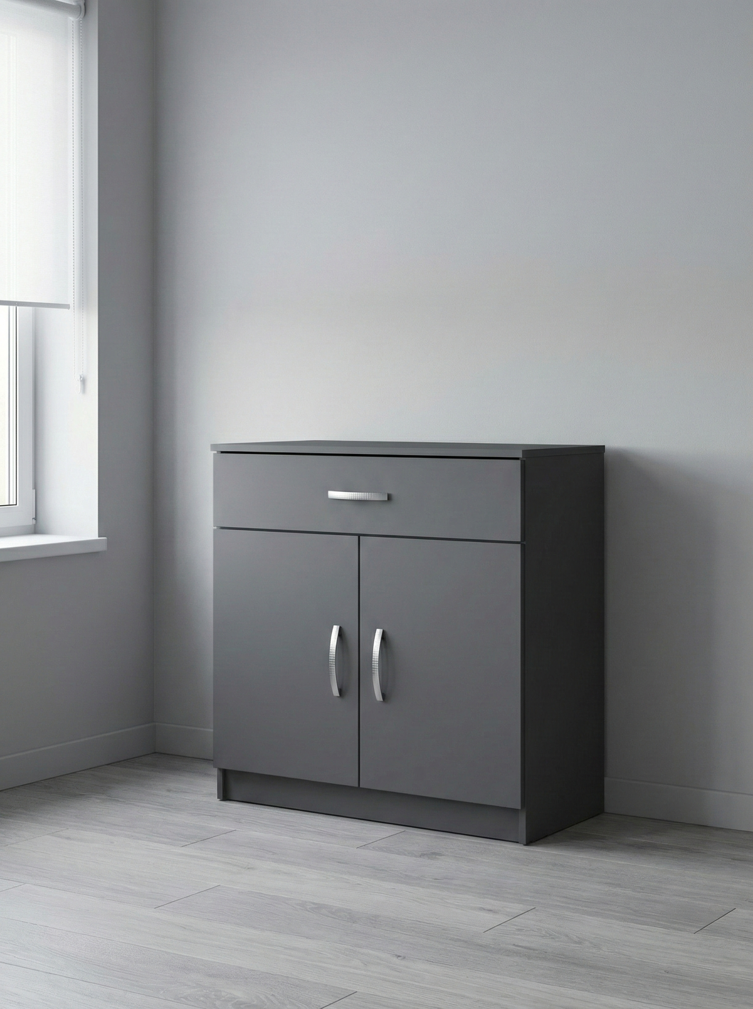Комод Капри-1 с ящиком и дверцами, ШхГхВ: 80х45х80 см, графит