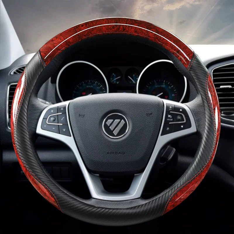 Прочный чехол для руля на минивэны Foton Fengjing G7/G5/G9/V5/V3 - Морро красный