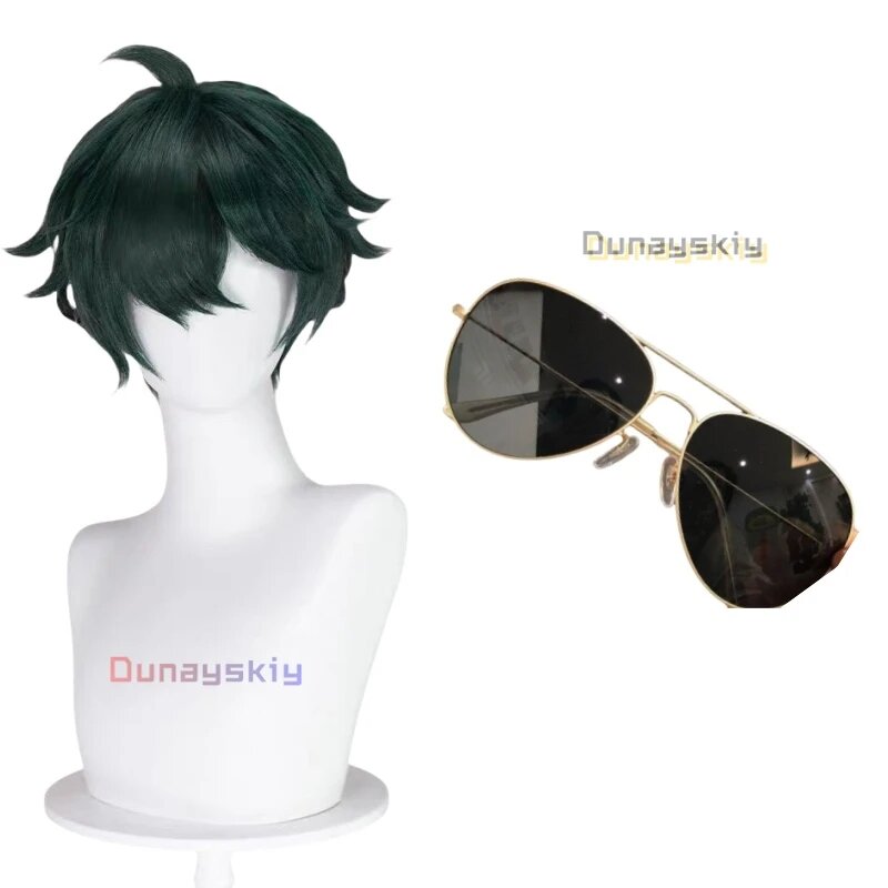 Косплей костюм Zenless Zone Zero черный Темно-зеленый, XXL, W1 GLASSES