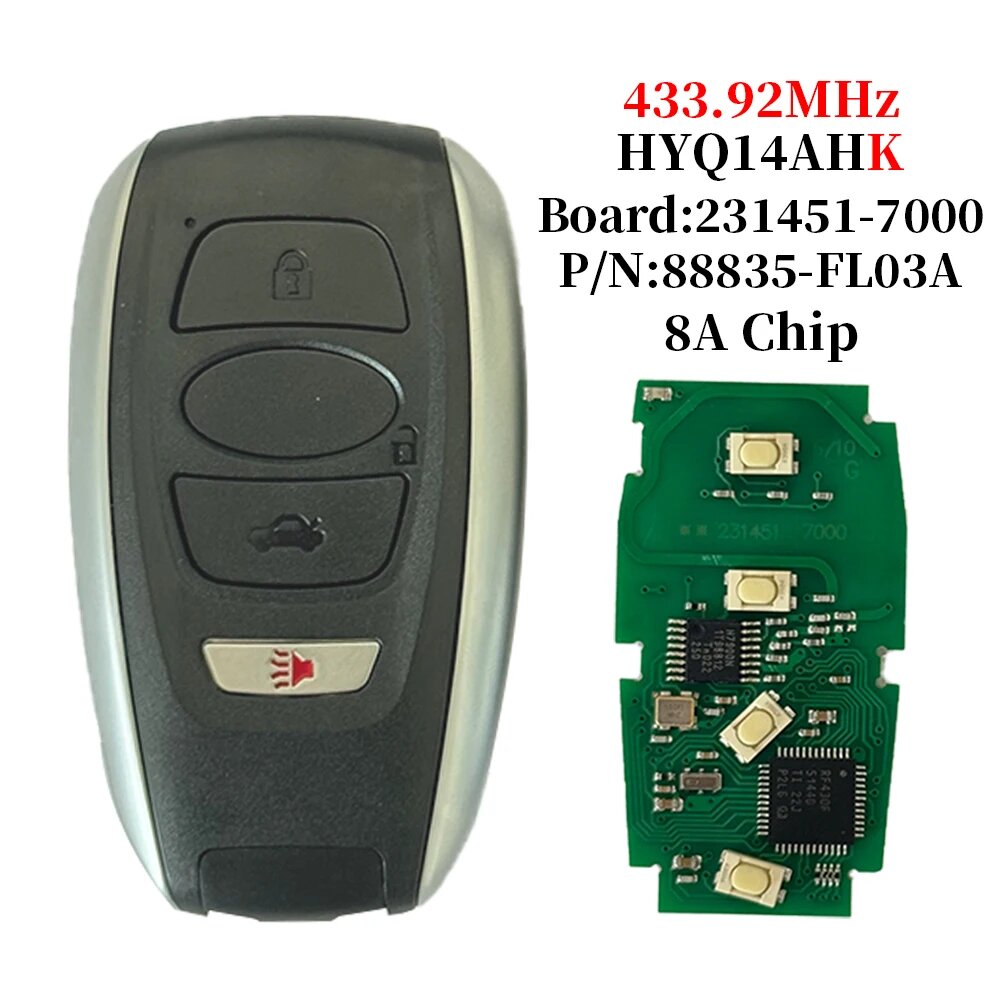 Умный дистанционный ключ Liberty 314,3/434 МГц HYQ14AHK HYQ14AHC 7000/5801 для Subaru Crosstrek Forester Impreza Legacy Outback ID74/8A 4 Buttons 433MHz