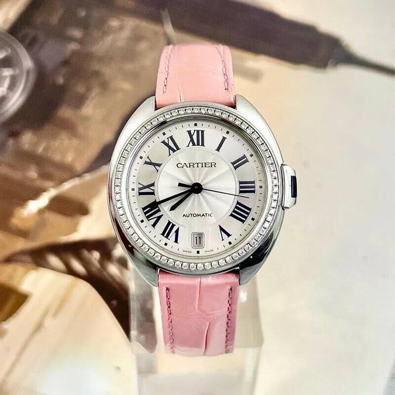 [Подержанные 95 новых] Женские часы Cartier серии ключей автоматические механические часы подержанные роскошные часы диаметром 35 мм с оригинальным бриллиантом W4CL0006