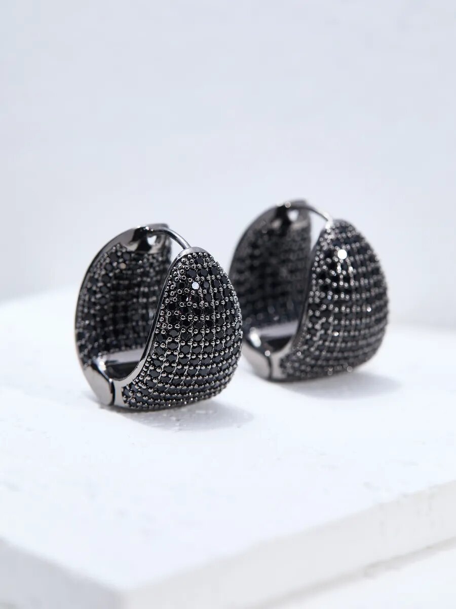 Серьги конго, фианит, кристаллы Swarovski