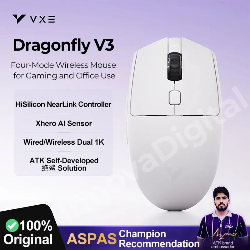 VXЕ Dragonfly V3 Беспроводная мышь, V3 White