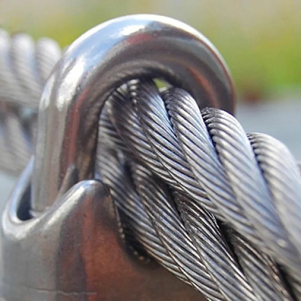 Страховочный трос из нержавеющей стали 6 мм х 50 м, сталь AISI304, плетение 7*7 Belamos. Трос для скважинного насоса