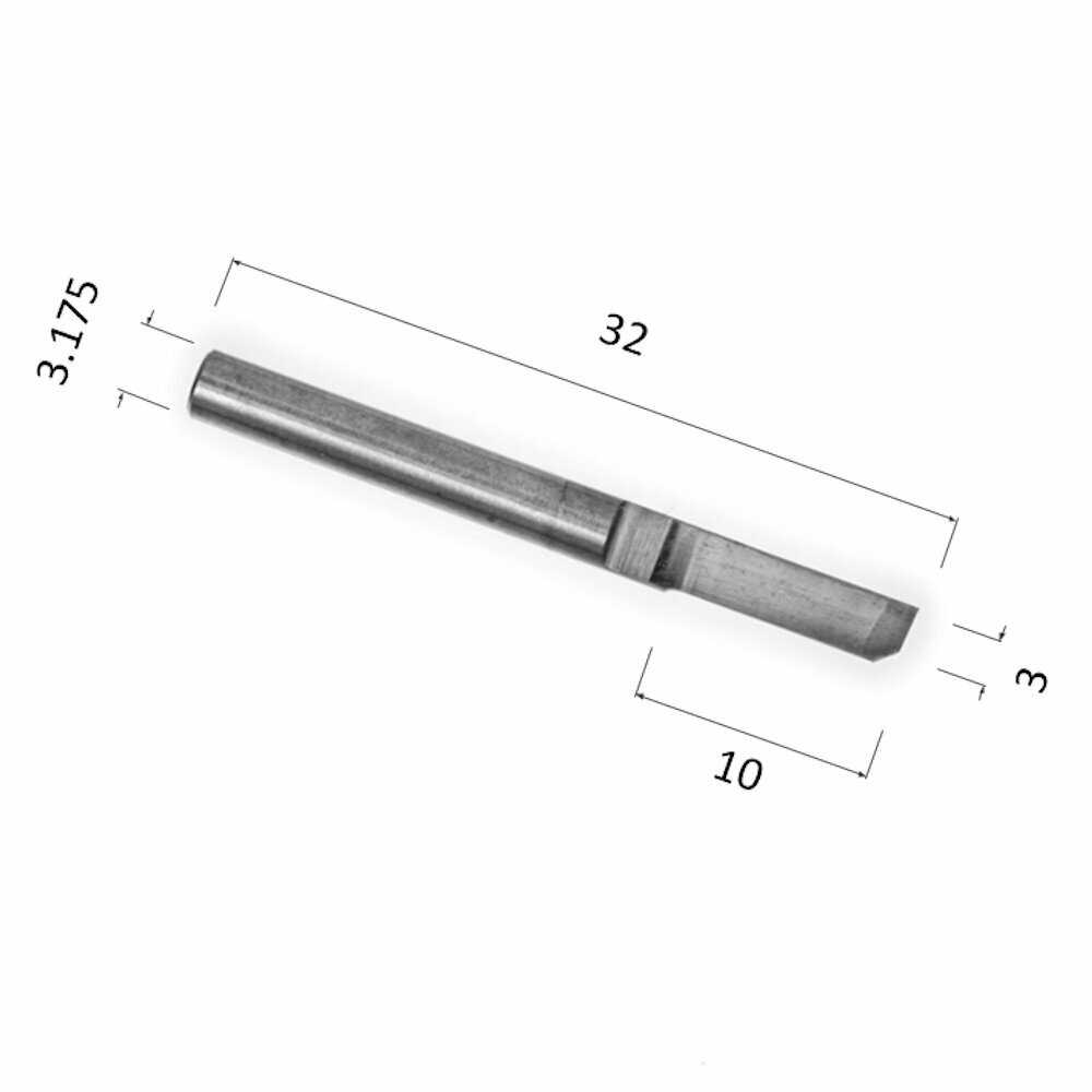 Гравер DJTOL NOZX3.10 прямой половинный (по дереву, композиту (АКП), пластику)