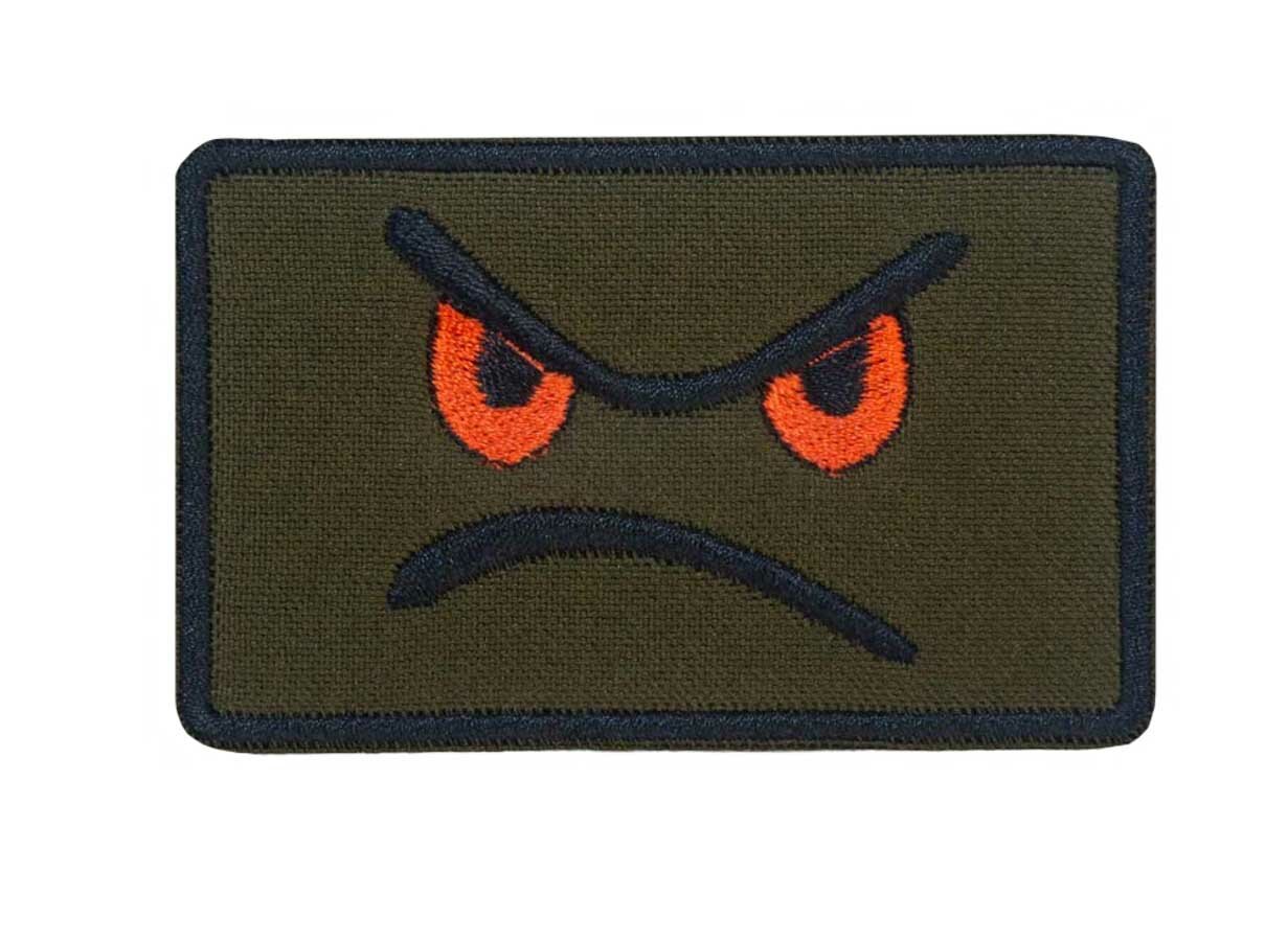 Шеврон на липучке Strike "Angry Smile / Сердитый Смайл", олива