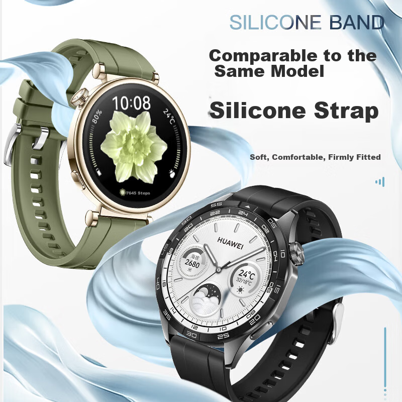 Watchbond для Huawei Watch GT4/GT5 Women's 41mm жидкий силикон Watch Band Replacement, 41mm Wristband, Smart Sports 18mm, для Women, Ladies' Special накладка - Friendly Accessory
