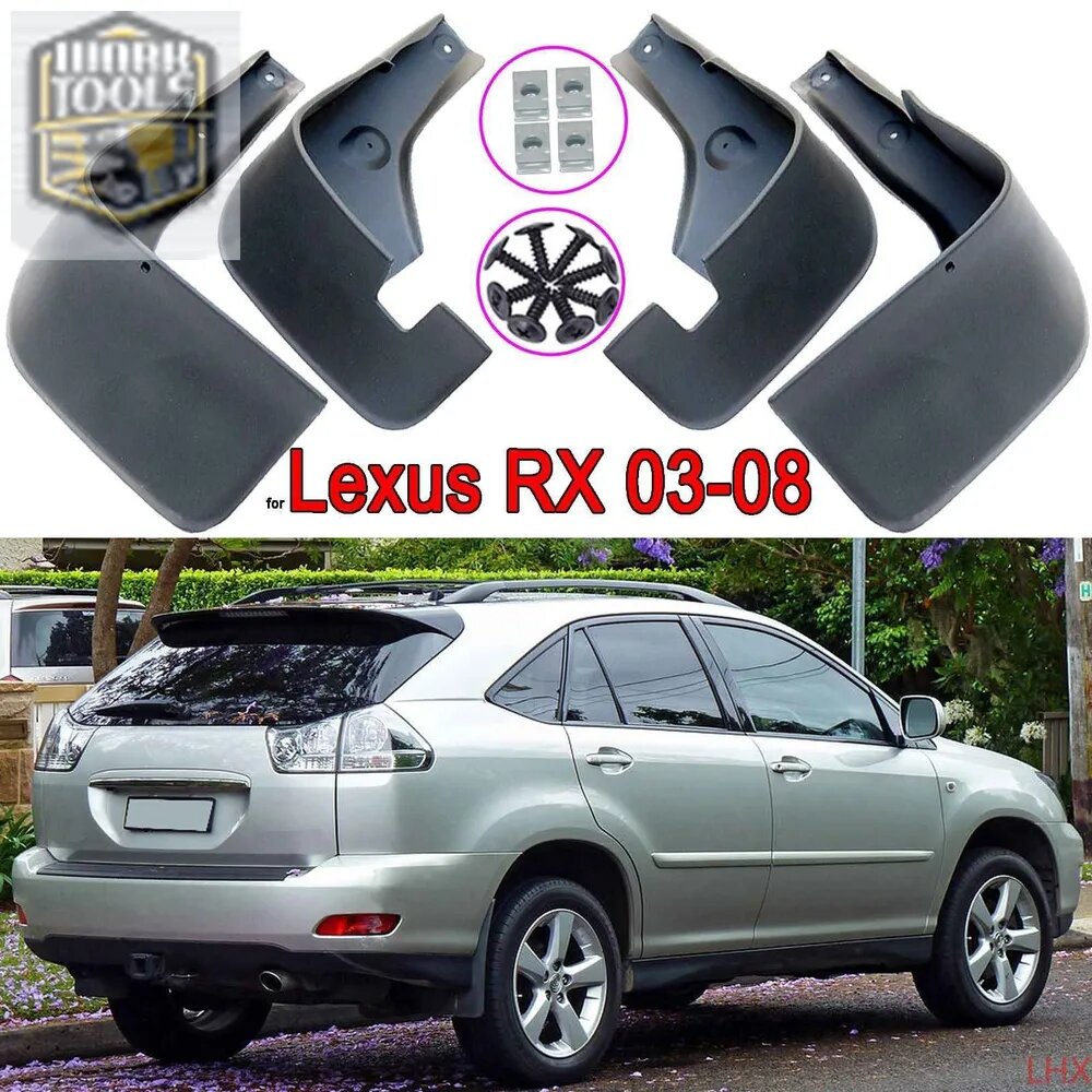 Крыло автомобильное для Lexus RX 03-08, комплект из 4 штук, черного цвета, АБС-пластик