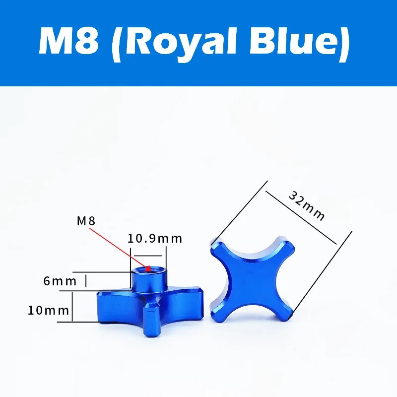 Ручной алюминиевый гайка M6 M8 M10 M8 (Royal Blue)