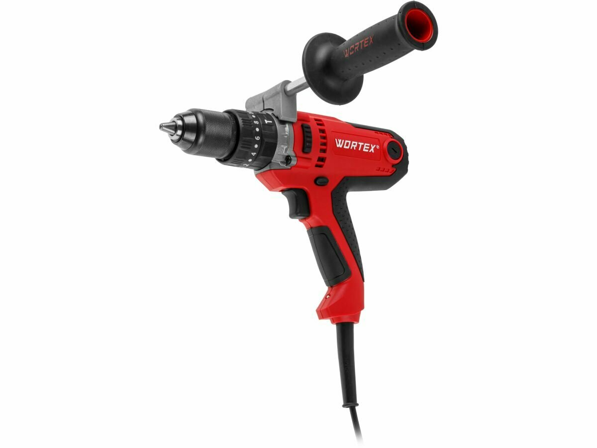 Ударная дрель-шуруповерт WORTEX DR 1323 D в кор. 450 Вт, 83 Нм, 2 скор, БЗП 1.5-13 мм, 4 м шнур 2322091