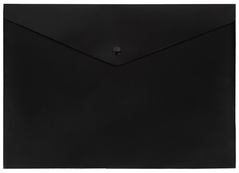 Attache Папка-конверт на кнопке А4, черная, 180 мкм, 10 шт в упаковке, 1 уп.