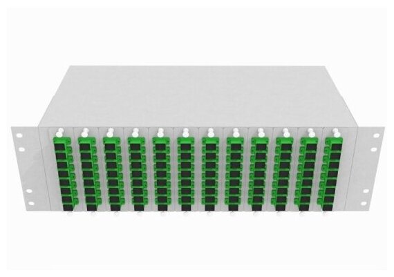 Кросс оптический Toplan , стоечный 19", 96 SC/APC адаптеров, SM, 3U, серый, укомплектованный (КРС-Top-3U-96SC/A-OS2-GY)