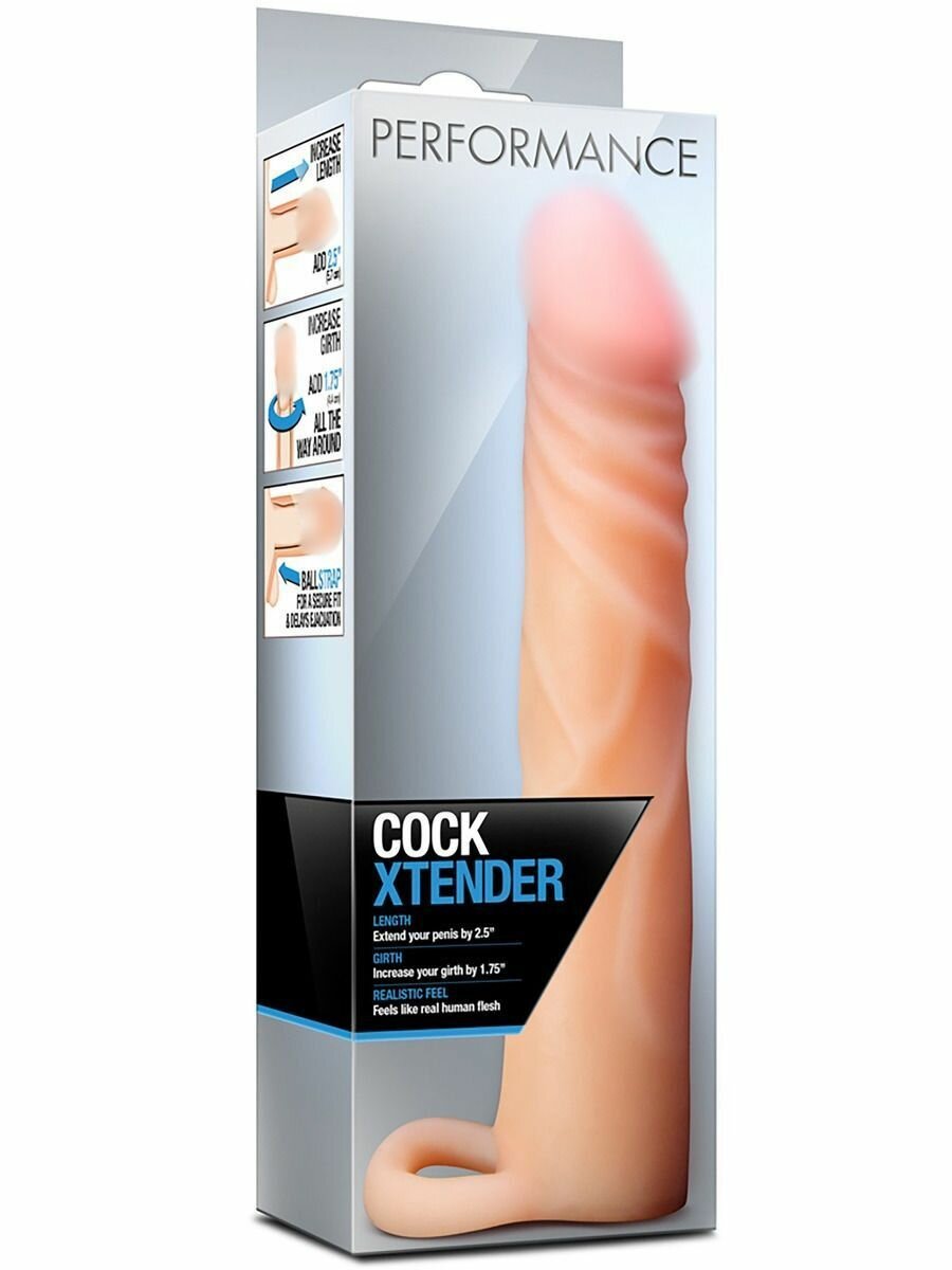 Насадка на пенис для увеличения размера "PERFORMANCE COCK XTENDER BEIGE" 17.5см