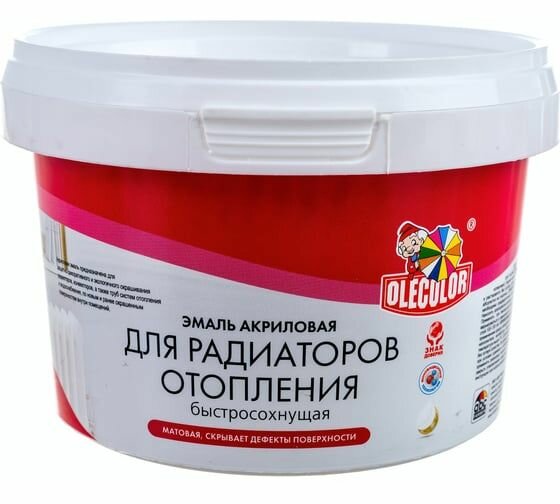Акриловая эмаль для радиаторов отопления OLECOLOR 0.5 кг 4300006116